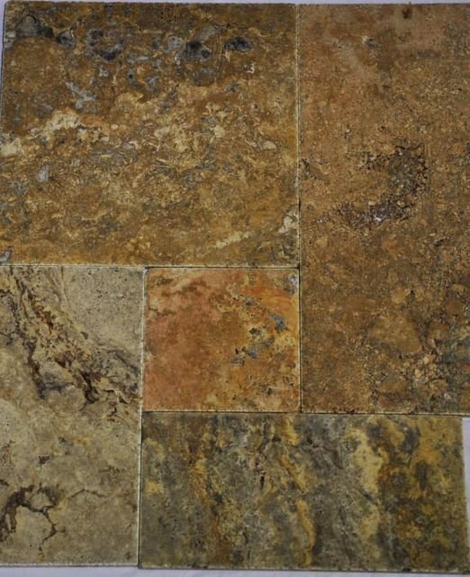 French Pattern Chiseled Scabos Scabbas Versailles Travertine Stone Tile ...