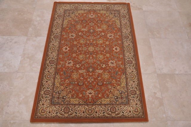 3x5 AREA RUG PERSIAN RUST IVORY DENSE PILE FLORAL ISPAHAN/ISFAHAN STYLE ...