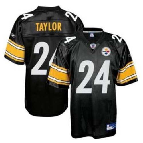 Reebok Pittsburgh Steelers Ike Taylor 24# Black Authentic Jersey