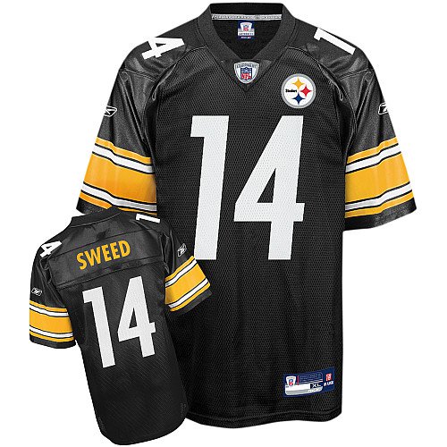 Reebok Pittsburgh Steelers Limas Sweed #14 Black Jersey