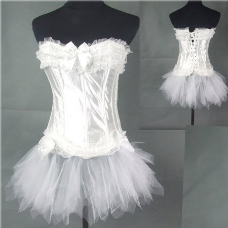 PLUS SIZE SEXY LINGERIE CORSET BUSTIERS SKIRT PETITE RED LINGERE SMALL ...