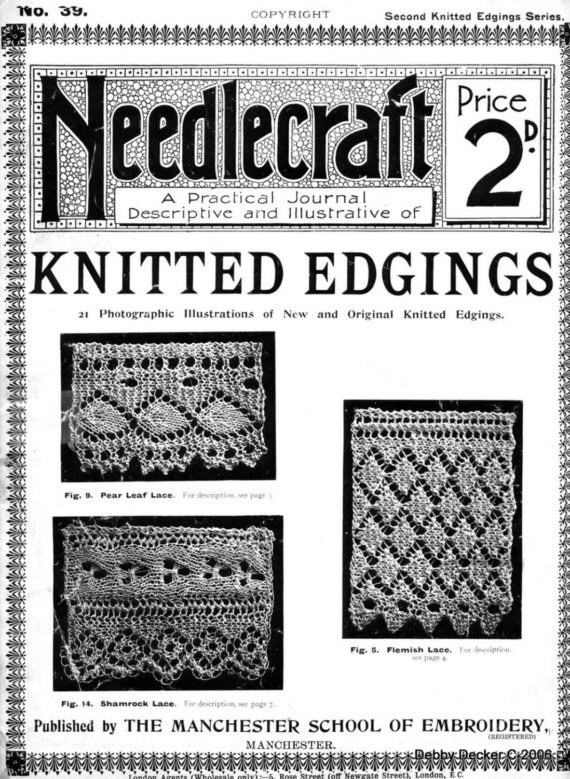 Needlecraft Knitted Edgings Series 2 1905 Antique Victorian knitting ...