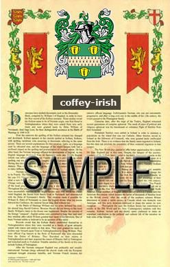 COFFEY - IRISH - Coat of Arms - Family Crest - Armorial GIFT! 8.5x11