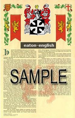 EATON - ENGLISH - Coat of Arms - Family Crest - Armorial GIFT! 8.5x11