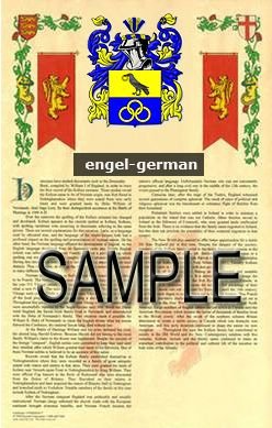 ENGEL - GERMAN - Coat of Arms - Family Crest - Armorial GIFT! 8.5x11