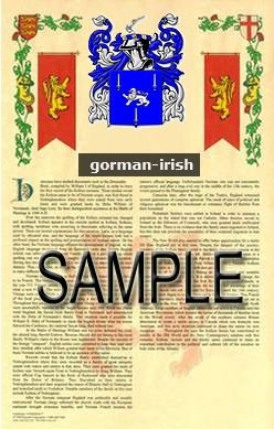 GORMAN - IRISH - Coat of Arms - Family Crest - Armorial GIFT! 8.5x11