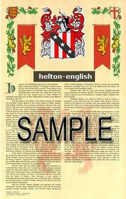 HELTON - ENGLISH - Coat of Arms - Family Crest - Armorial GIFT! 8.5x11