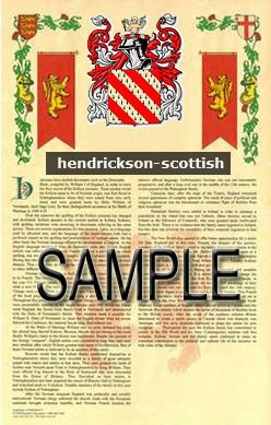 HENDRICKSON - SCOTTISH - Coat of Arms - Family Crest - Armorial GIFT! 8 ...