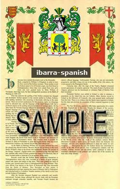 IBARRA - SPANISH - Coat of Arms - Family Crest - Armorial GIFT! 8.5x11