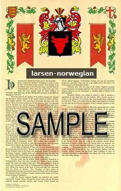 LARSEN - NORWEGIAN - Armorial Name History - Coat of Arms - Family ...