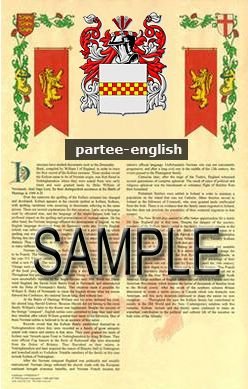 PARTEE - ENGLISH - Armorial Name History - Coat of Arms - Family Crest ...