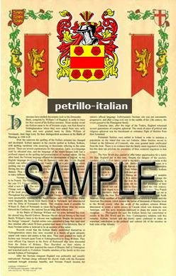 PETRILLO - ITALIAN - Armorial Name History - Coat of Arms - Family ...