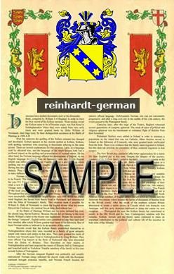 REINHARDT - GERMAN - Armorial Name History - Coat of Arms - Family ...
