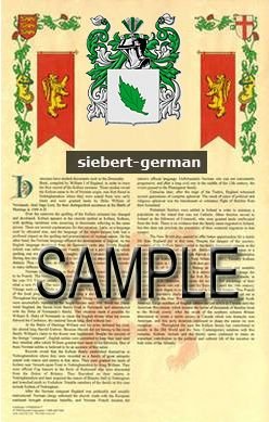 SIEBERT - GERMAN - Armorial Name History - Coat of Arms - Family Crest ...