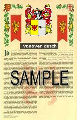 VANOVER - DUTCH - Armorial Name History - Coat of Arms - Family Crest ...