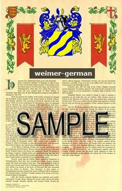 WEIMER - GERMAN - Armorial Name History - Coat of Arms - Family Crest ...