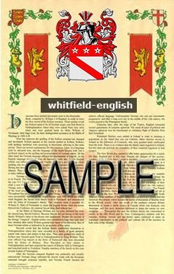 WHITFIELD - ENGLISH - Armorial Name History - Coat of Arms - Family ...