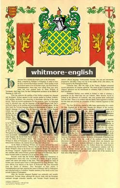 WHITMORE - ENGLISH - Armorial Name History - Coat of Arms - Family ...