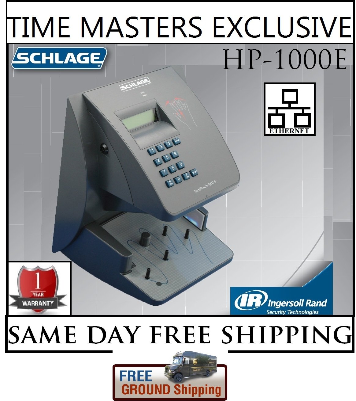 SCHLAGE BIOMETRIC HANDPUNCH HP 1000E (TCP/IP-ETHERNET-NETWORK)