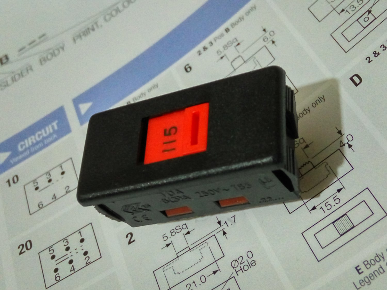 Arcolectric Slide Switch 10A 250Vac (Lot of 4 pcs)