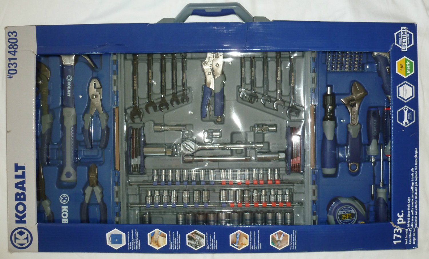 Kobalt 173-Piece Professional Tool Set with Tri-Fold Case