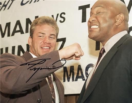 TOMMY MORRISON SIGNED PHOTO 8X10 RP AUTOGRAPHED with George Foreman