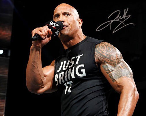 * THE ROCK SIGNED PHOTO 8X10 RP AUTOGRAPHED WWE Dwayne Johnson