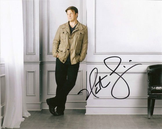 NATHAN FILLION SIGNED POSTER PHOTO 8X10 RP AUTOGRAPHED CASTLE