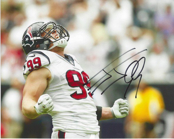 JJ WATT SIGNED PHOTO 8X10 RP AUTOGRAPHED HOUSTON TEXANS