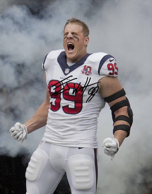 * JJ WATT SIGNED PHOTO 8X10 RP AUTOGRAPHED HOUSTON TEXANS