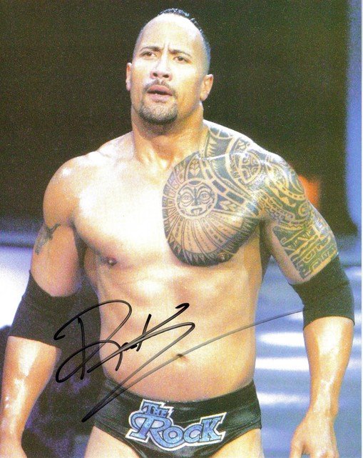 THE ROCK SIGNED PHOTO 8X10 AUTOGRAPHED DWAYNE JOHNSON WWE WRESTLING