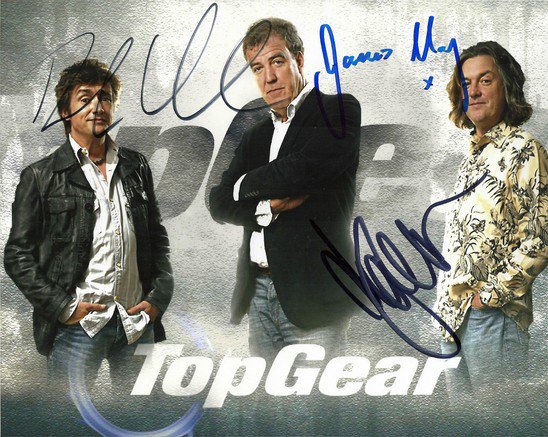 JEREMY CLARKSON, RICHARD HAMMOND & JAMES MAY TOP GEAR SIGNED PHOTO