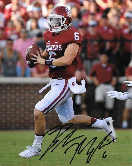 BAKER MAYFIELD SIGNED PHOTO 8X10 RP AUTOGRAPHED OKLAHOMA SOONERS FOOTBALL
