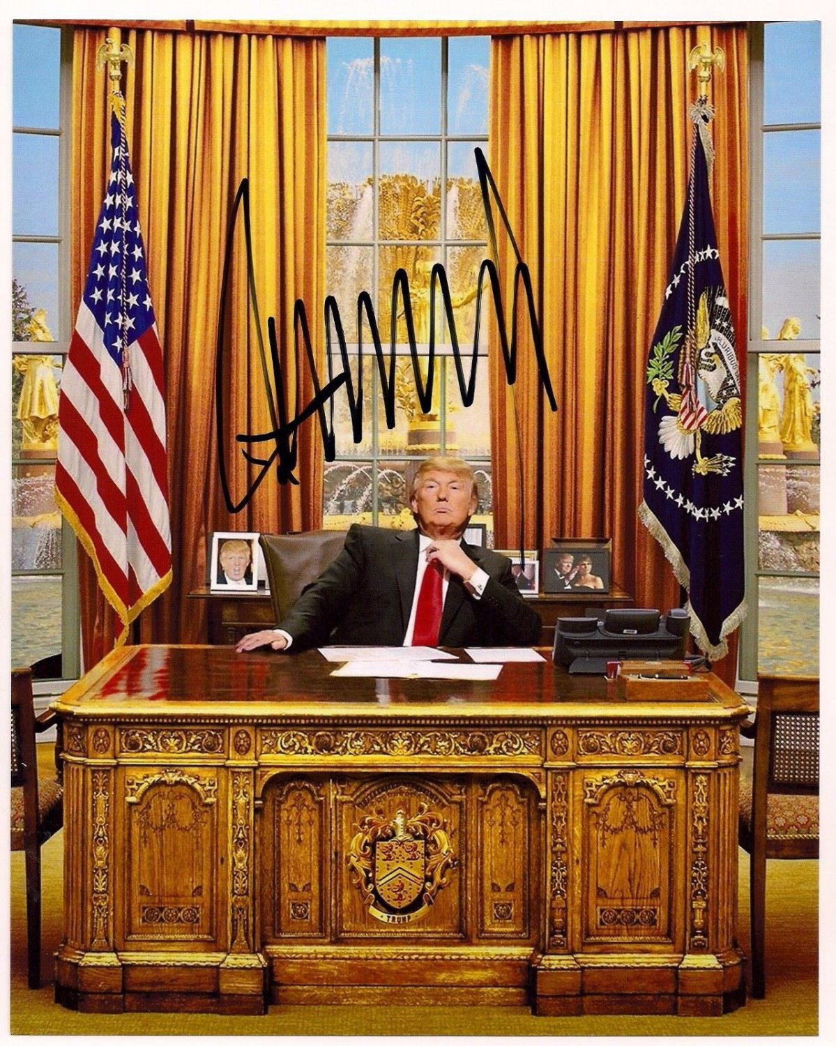 DONALD TRUMP SIGNED PHOTO 8X10 RP AUTOGRAPHED PRESIDENT