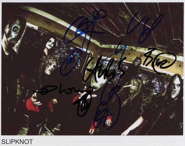 SLIPKNOT FULL BAND SIGNED PHOTO 8X10 RP AUTOGRAPHED COREY TAYLER + ALL ...