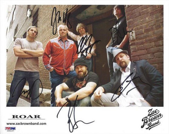 ZAC BROWN BAND SIGNED PHOTO 8X10 RP AUTOGRAPHED ALL MEMBERS WELCOME HOME