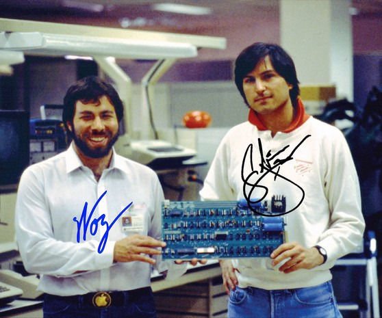 STEVE WOZNIAK & STEVE JOBS SIGNED PHOTO 8X10 RP AUTOGRAPHED APPLE