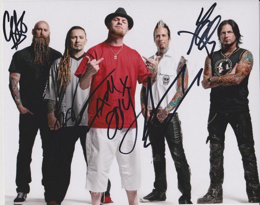 FIVE FINGER DEATH PUNCH BAND SIGNED PHOTO 8X10 RP AUTOGRAPHED