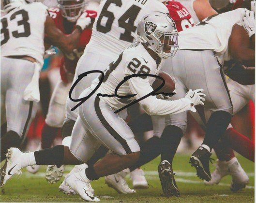 JOSH JACOBS SIGNED PHOTO 8X10 RP AUTOGRAPHED OAKLAND RAIDERS