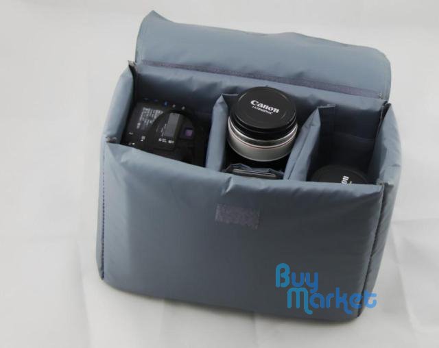 GREY Insert Padded Camera DSLR Inner Folding Divider Partition Protect ...