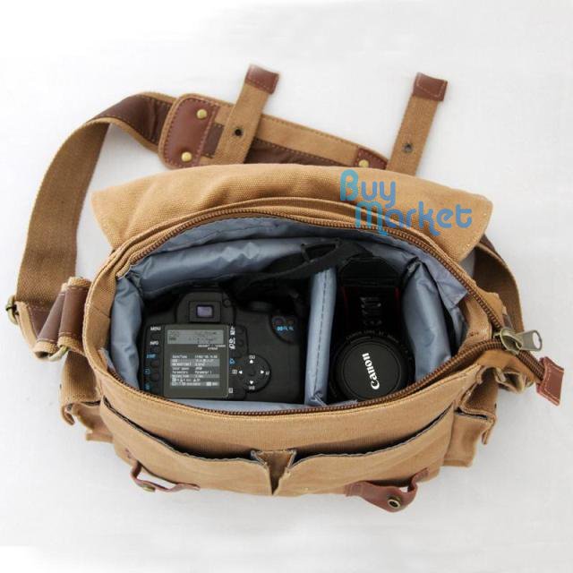 GREY Insert Padded Camera DSLR Inner Folding Divider Partition Protect ...