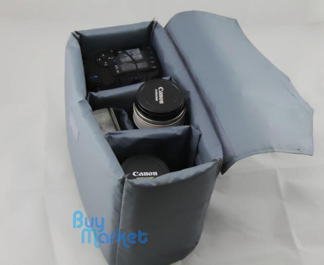 GREY Insert Padded Camera DSLR Inner Folding Divider Partition Protect ...