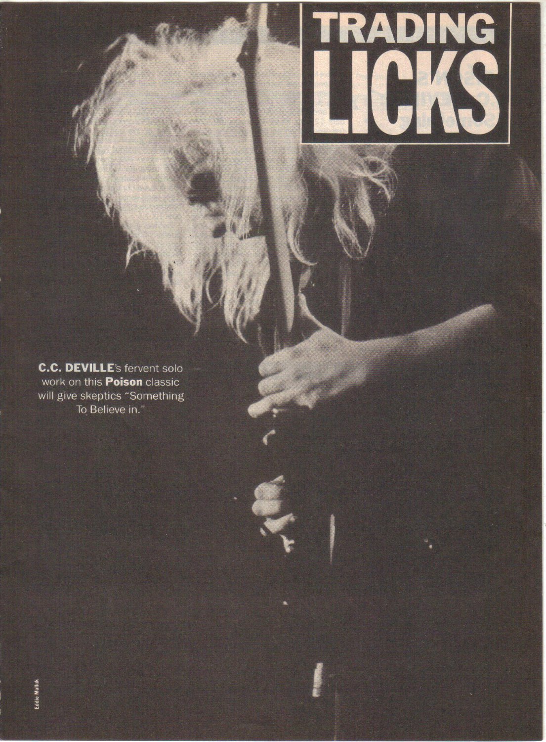 CC DEVILLE Poison SOMETHING TO BELIEVE IN Sheet Music Transcription ...