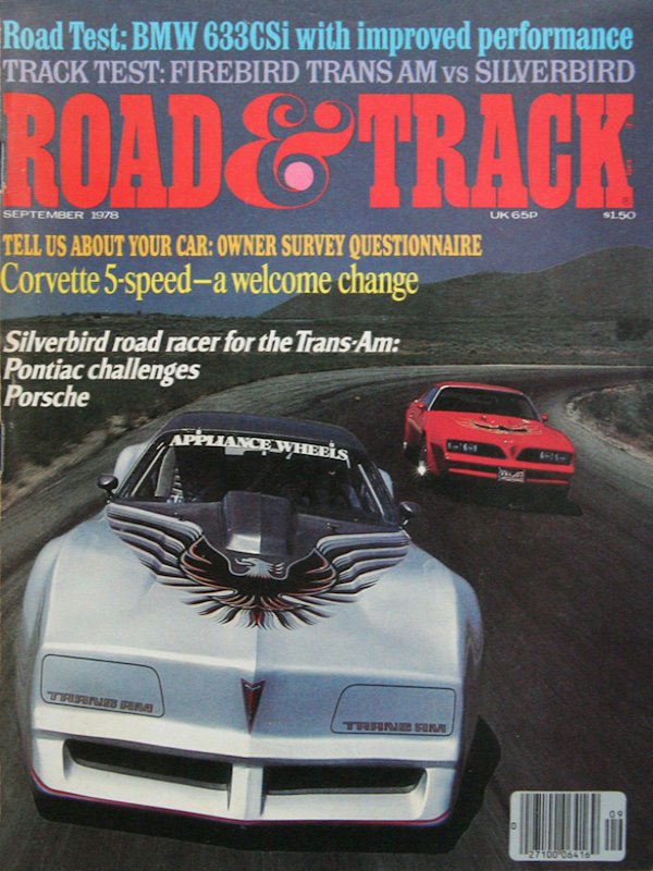 Road & Track Magazine September 1978 (Vol 30) Firebird Trans Am ...