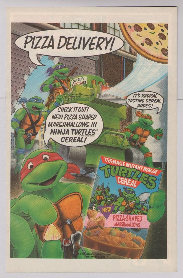 Teenage Mutant Ninja Turtles Cereal '90s PRINT AD advertisement TMNT 1991