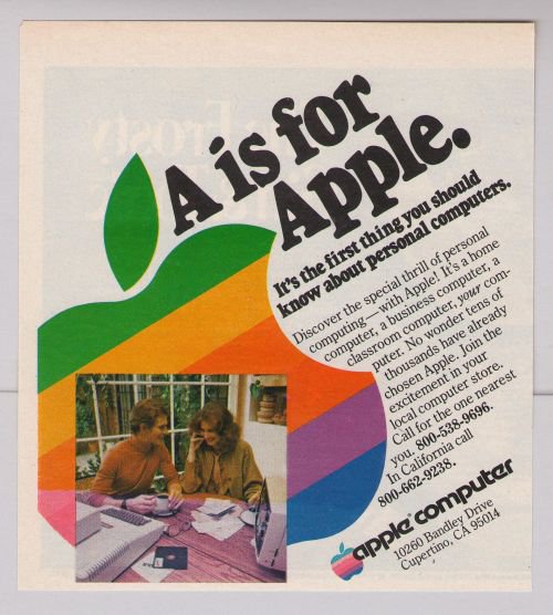 APPLE computer '70s PRINT AD vintage advertisement 1977