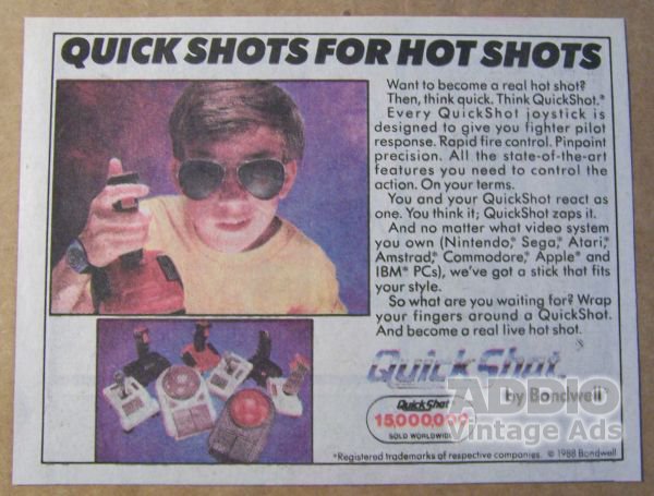 QuickShot joystick '80s PRINT AD video game accessory Quick Shot ...