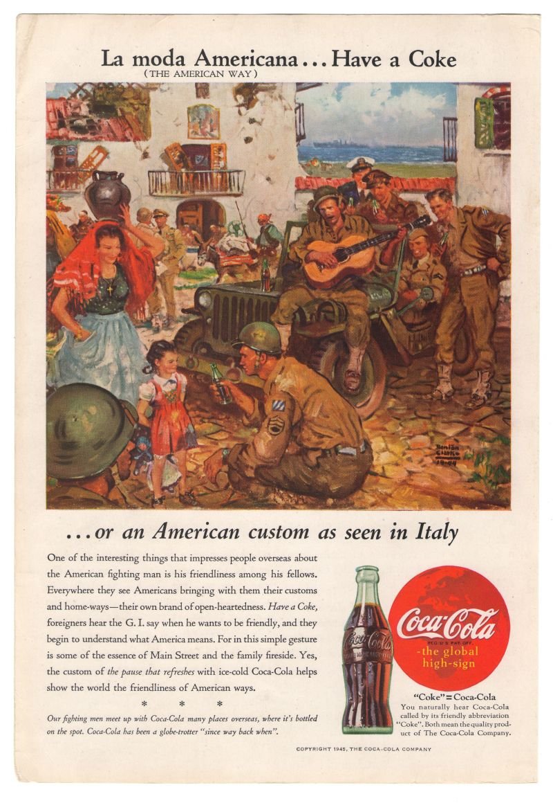 Coca-Cola WWII Soldiers Italy Have a Coke Benton Clarke Art Vintage ...