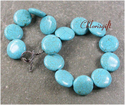 HUGE BLUE TURQUOISE HAND KNOT NECKLACE