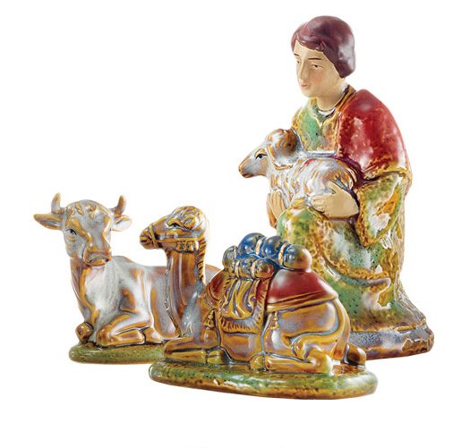 Christmas Nativity Scene - Shepherd Boy with Flock - Avon